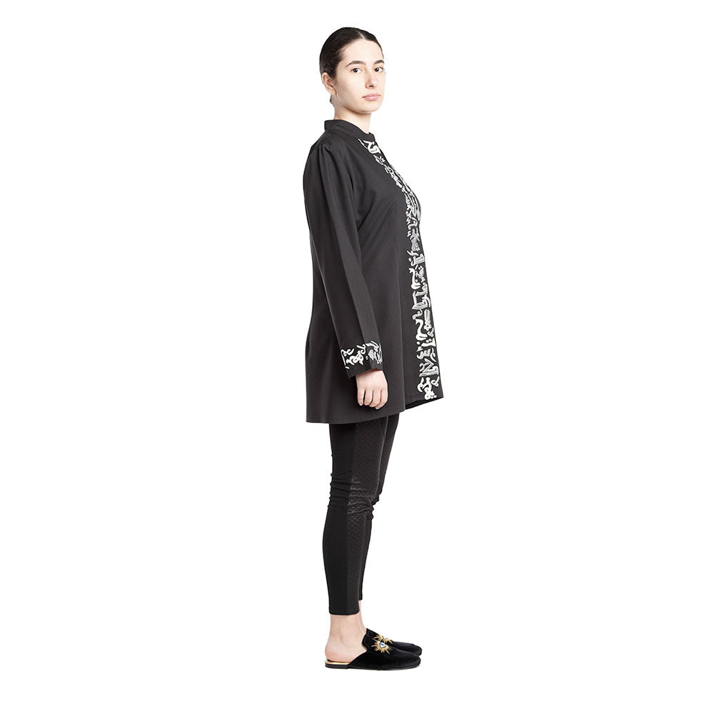 Arabic Calligraphy Jacket - Black